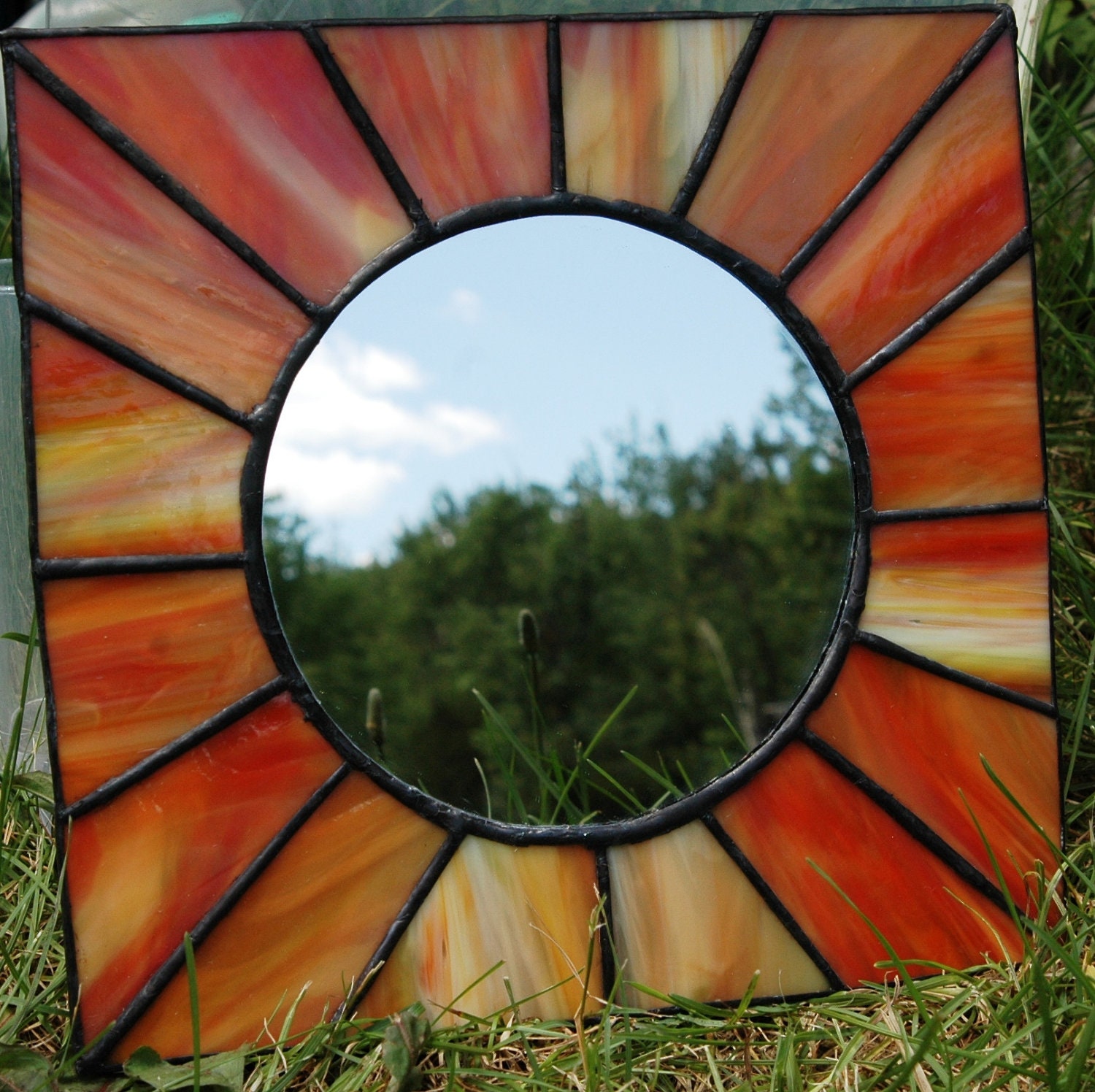 Stained Glass Rays of Sun Mirror
