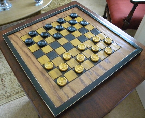Wood Checkerboard Game-Steelers-Handmade