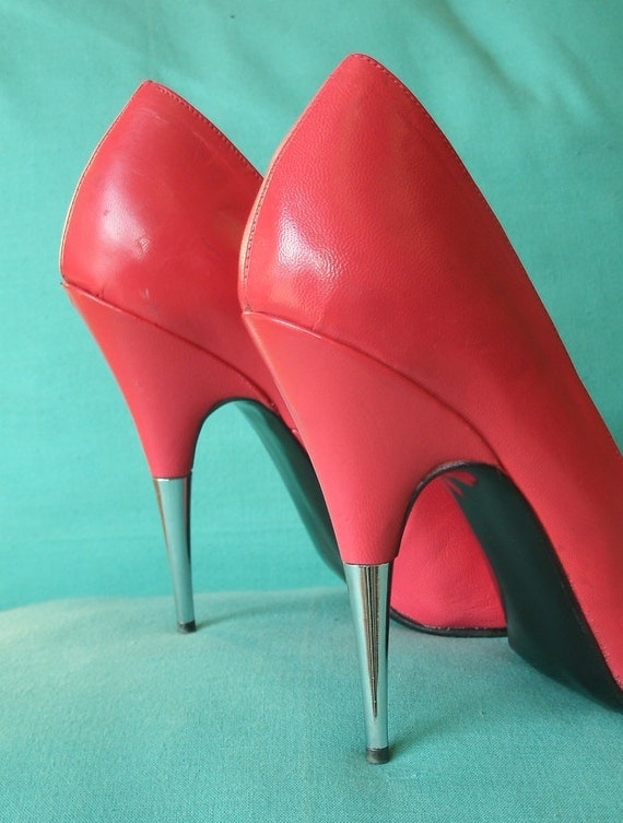 1980's Spike Heels Pink Size 6B by Fabstract on Etsy