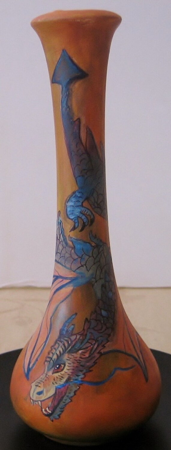 Items similar to Ceramic Vase - Fantasy Dragon Bud Vase on Etsy