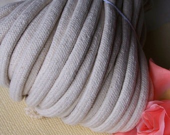 Cotton Rope 3 meters Cotton Cord 8 mm Raw Cotton With Filling Natural ...
