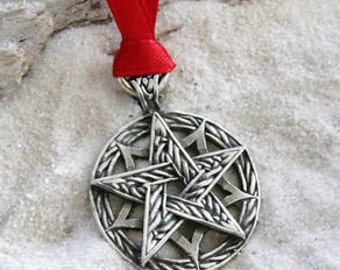 Pewter Snake Pentagram Gothic Pagan Wiccan Pentacle Pendent