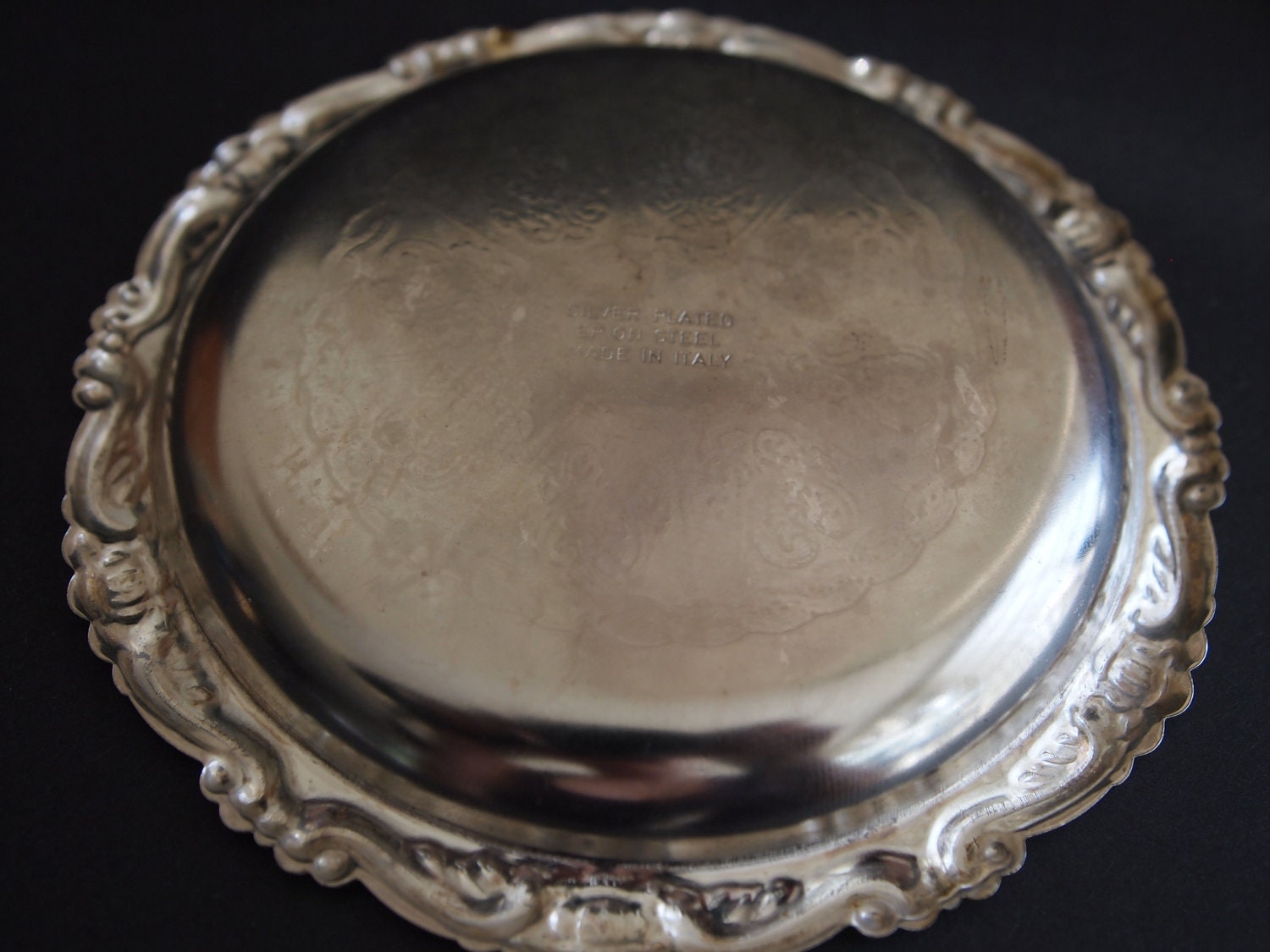 Silver Plated EP on Steel Coasters Italy set of four 4