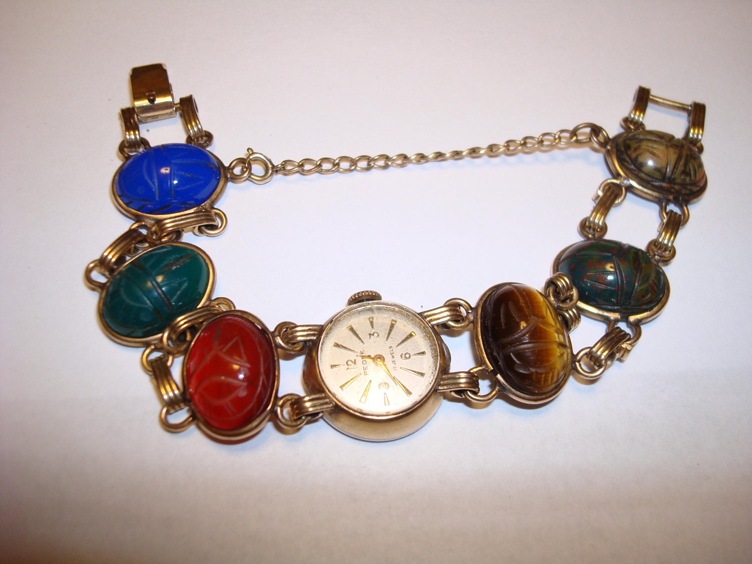Vintage 10 K RGP Scarab Bracelet Watch with 1/20 12K band