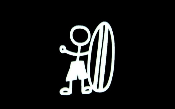 Surfer Stick Figure Vinyl Decal
