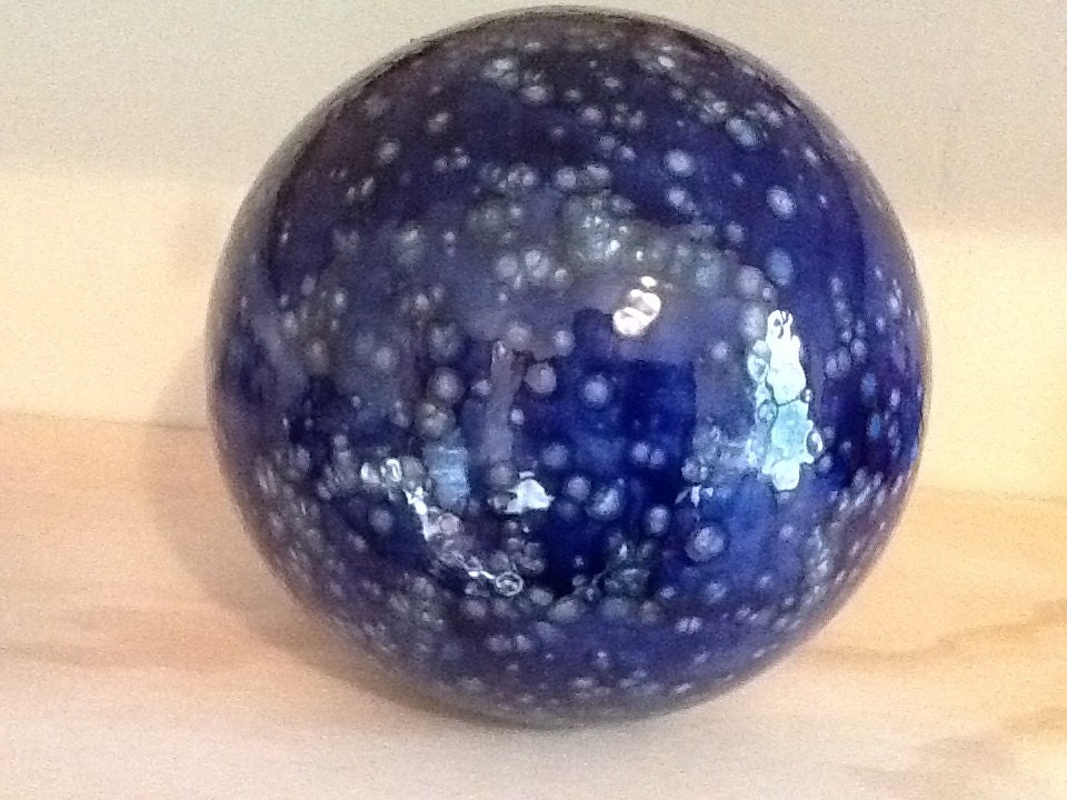 Glazed garden ball by HofbauerCeramics on Etsy
