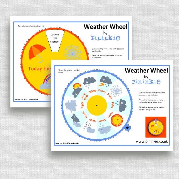 Weather Wheel - INSTANT DOWNLOAD - Back To School Printable - Home ...
