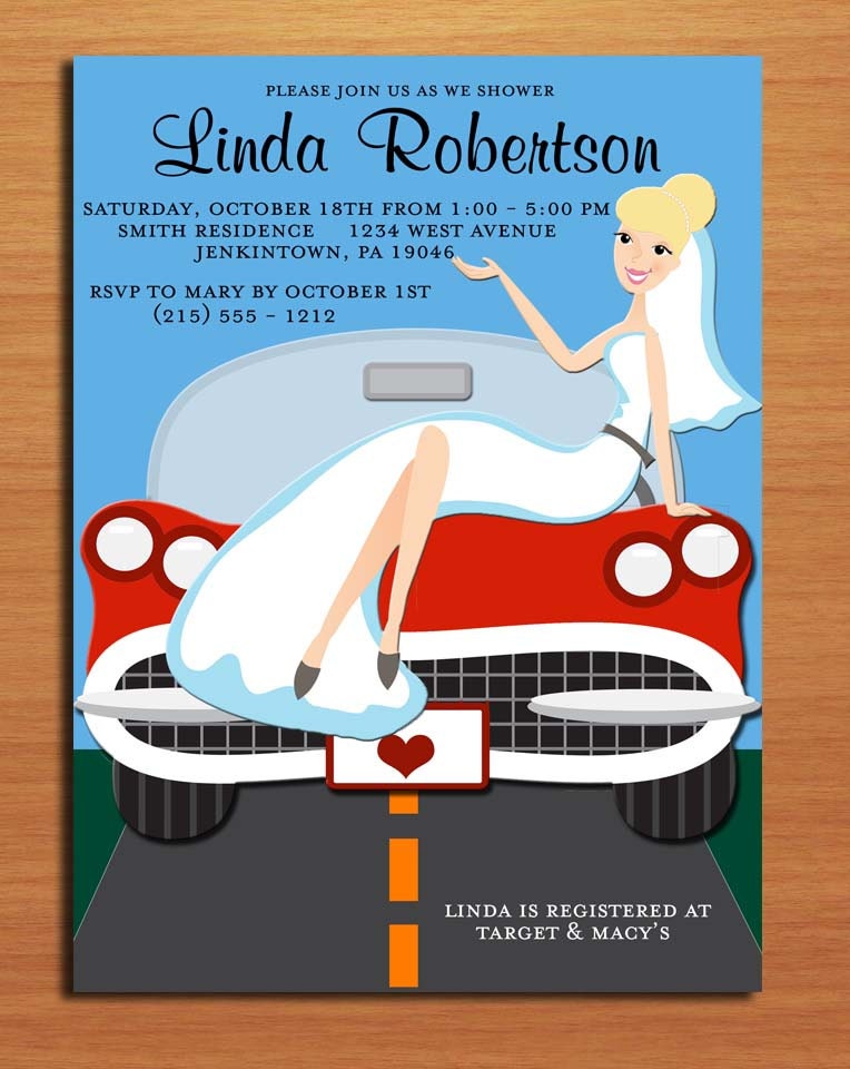 Love’s Highway / Classic Car Bridal Shower Customized Printable ...