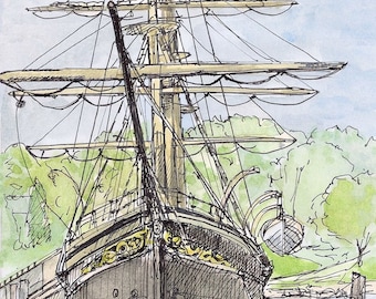 Pirate ship art | Etsy