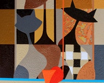 Popular items for modern cat art on Etsy