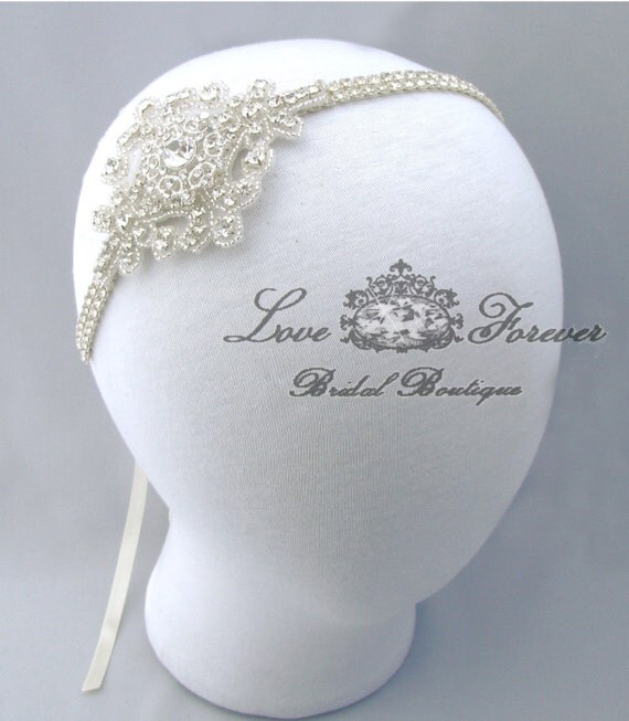 Items Similar To Crystal Rhinestone Headband Wedding Jeweled Bride