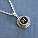 H INITIAL Vintage TYPEWRITER Key LOCKET Style Necklace Black