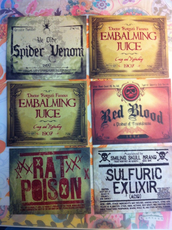 Creepy Zombie Halloween Spooky Wine Bottle Labels just by aggrable