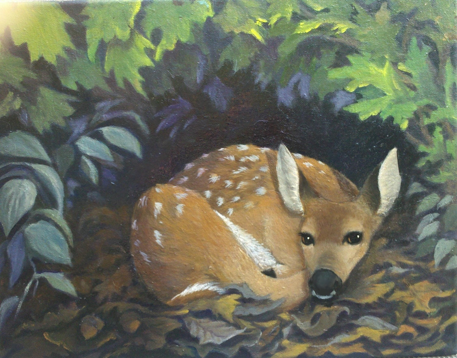 Original Acrylic Fawn Painting