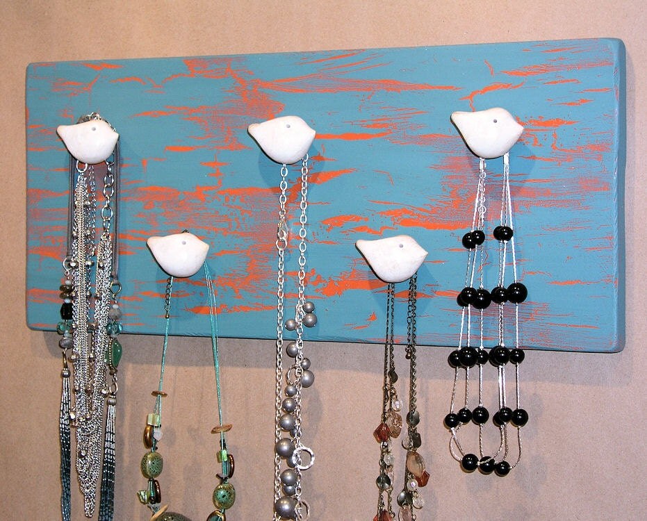 Jewelry Wall Hooks Necklace and Scarf Organizer ... Handmade