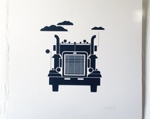 Unique semi truck art related items | Etsy