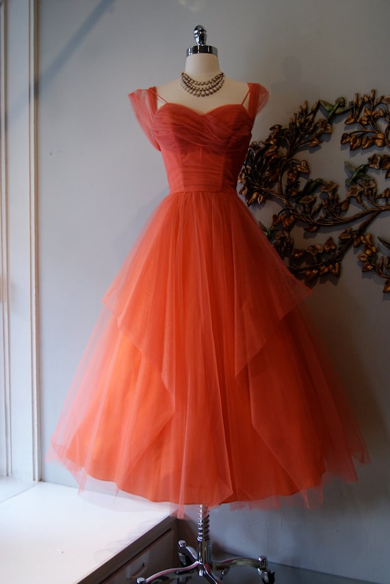 50s Dress // 50s Party Dress // 50s Prom Dress // Vintage