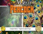 Items similar to Magic Peacock - Peacock Digital Paper Collection ...