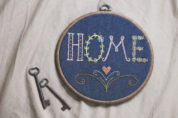 Items similar to a taste of home, embroidered wall decor on Etsy