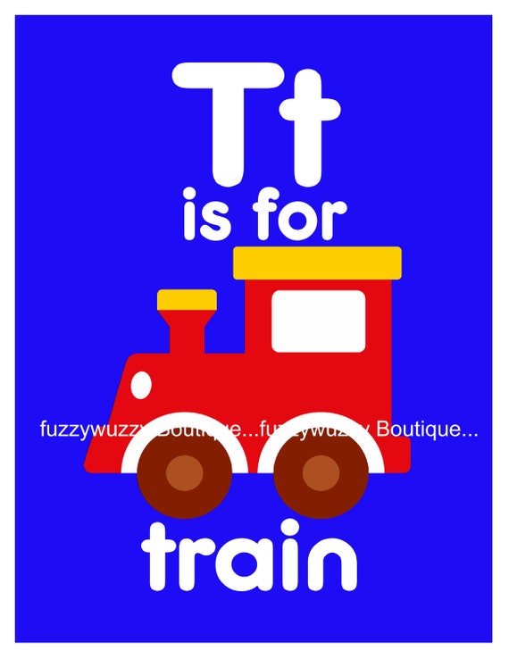 Items similar to T is for Train, Printable Children's Room Art - Part ...