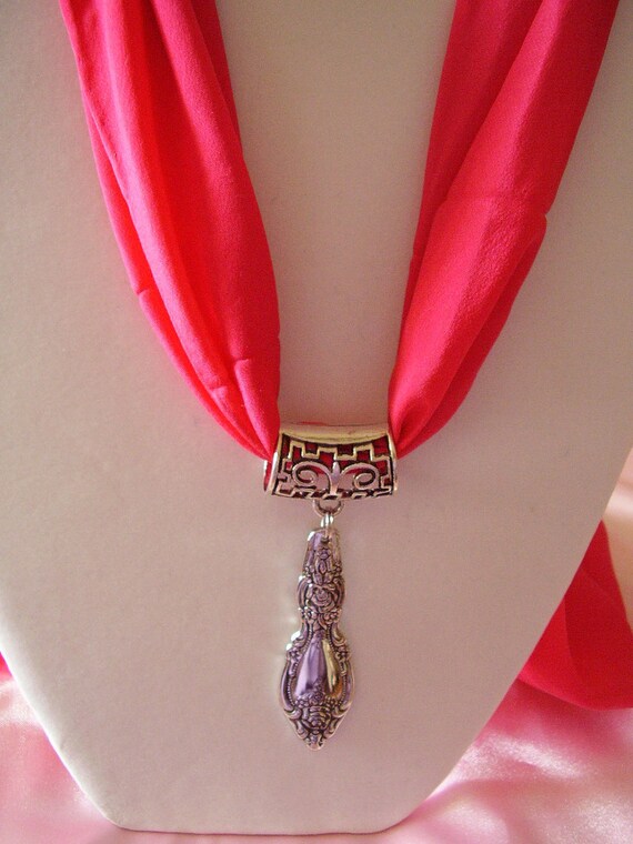 Items similar to Scarf Slide Charm , Vintage Spoon Handle Pendant ...