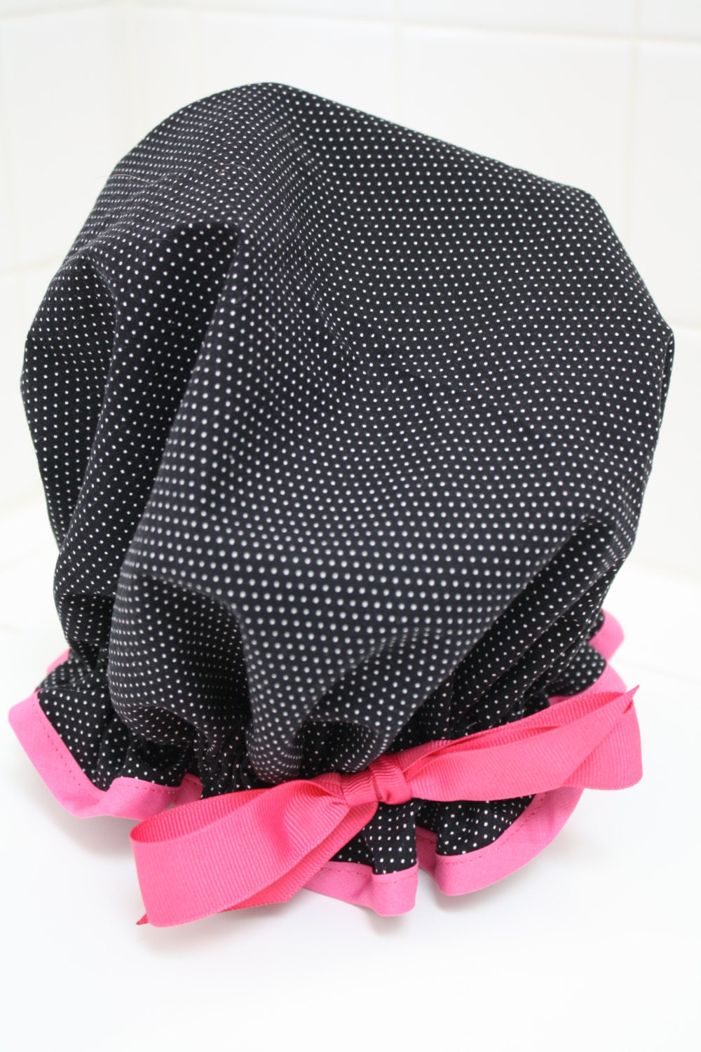 Shower Cap Women's Waterproof Washable Dotsie by ShopRetroRevival