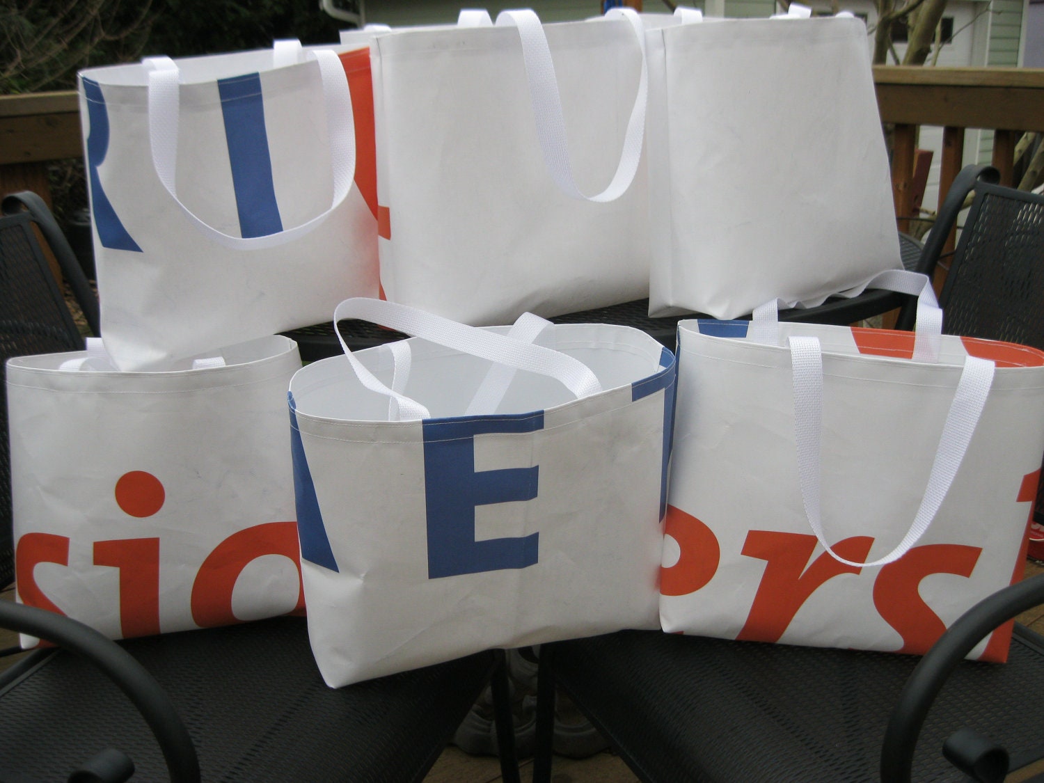 reclaimed vinyl banner totes made from used banners