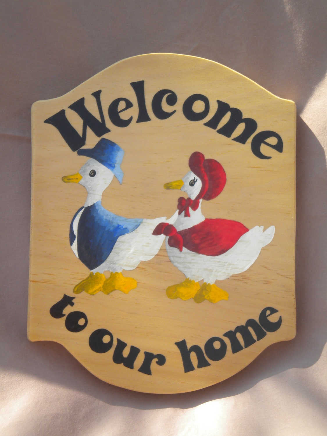 Duck welcome signOutdoor sign two ducks acrylic painting