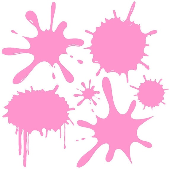 Soft Pink Paint Splats Wall Decal Removable Splat Wall