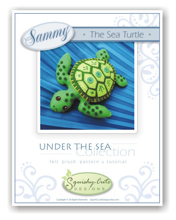 Sea Turtle Sewing Pattern PDF Stuffed Animal Felt Plushie