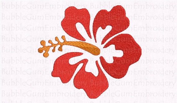 Hibiscus Flower Embroidery Design Instant Download