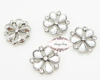 SALE 10 Rhinestone Buttons Flat back Embellishment Buttons