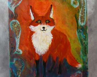 Items similar to Christmas Card Red Fox on Etsy