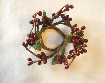 2 Pip Berry Candle Rings - Burgundy Taper size