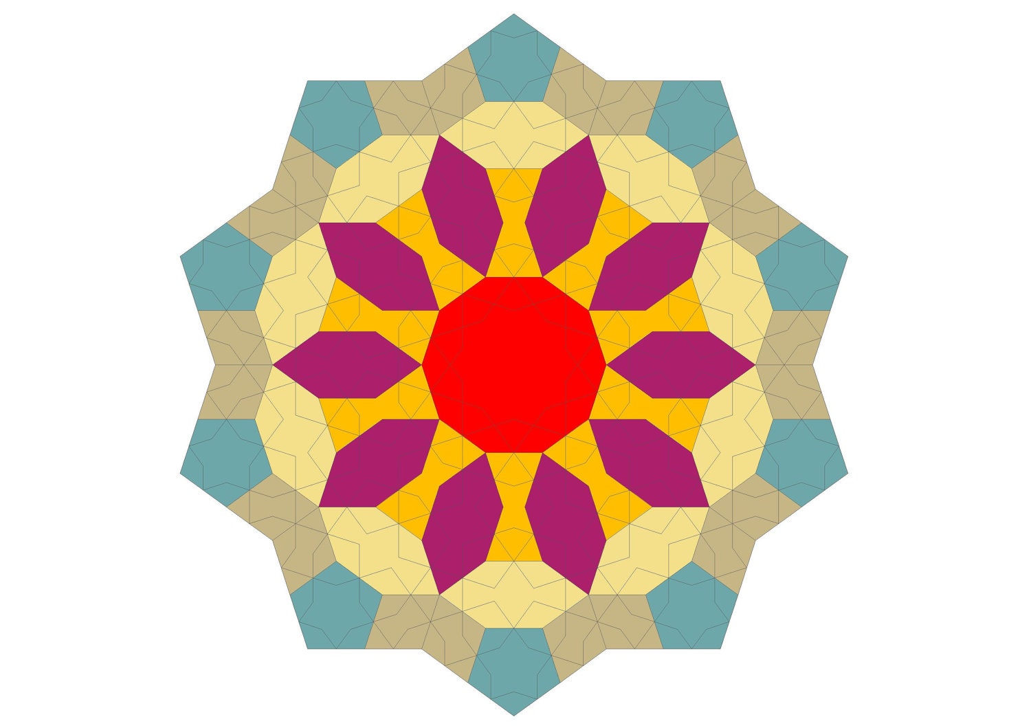 GIRIH TILES english paper piecing EPP Pattern