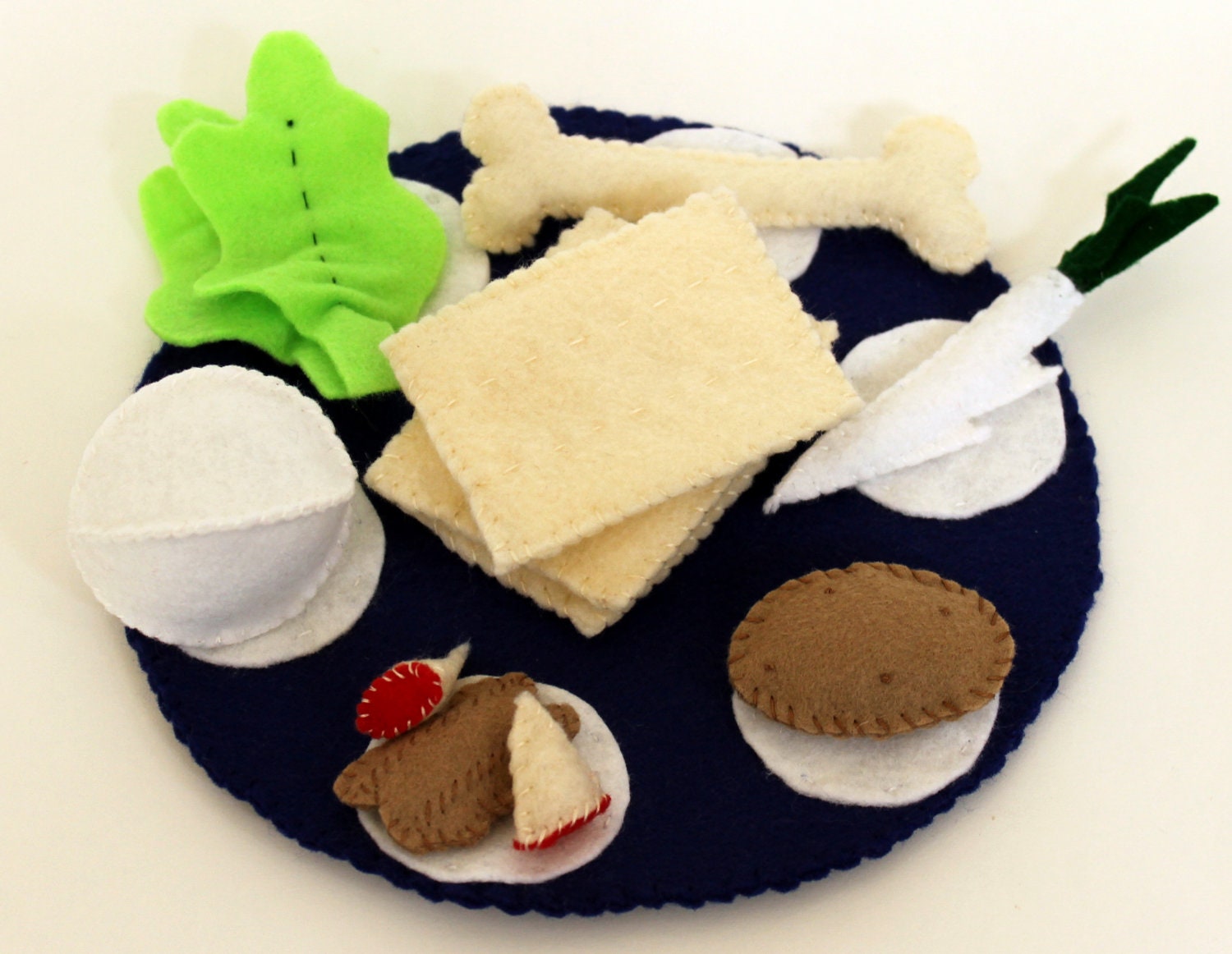 Passover Seder Plate Felt Food Dinner Play Set