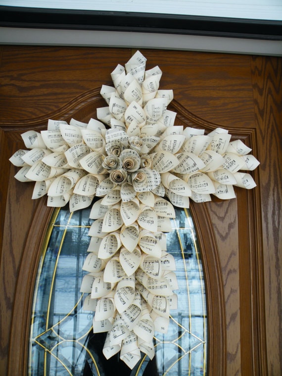 Vintage Hymnal Large Paper Cone Cross