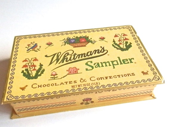 Vintage Candy Box Whitmans Sampler Gift Box Storage Jewelry