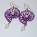 Crocheted Wire Shell Earrings Amethyst Wire by MyasCreations