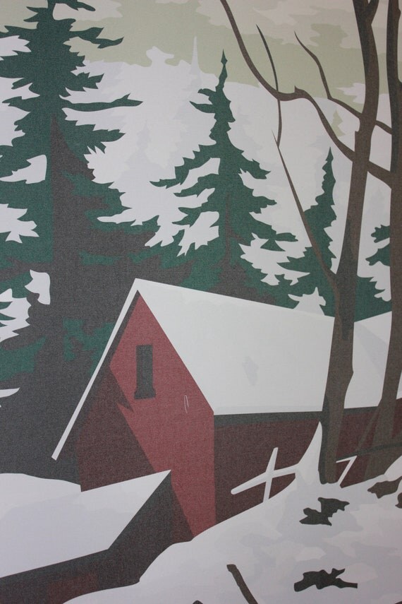 Paint by Number Winter Scene Graphic Window Shade by apartmentb