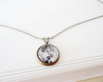 Necklace full moon tiny pendant moon necklace 2 sizes available photo ...