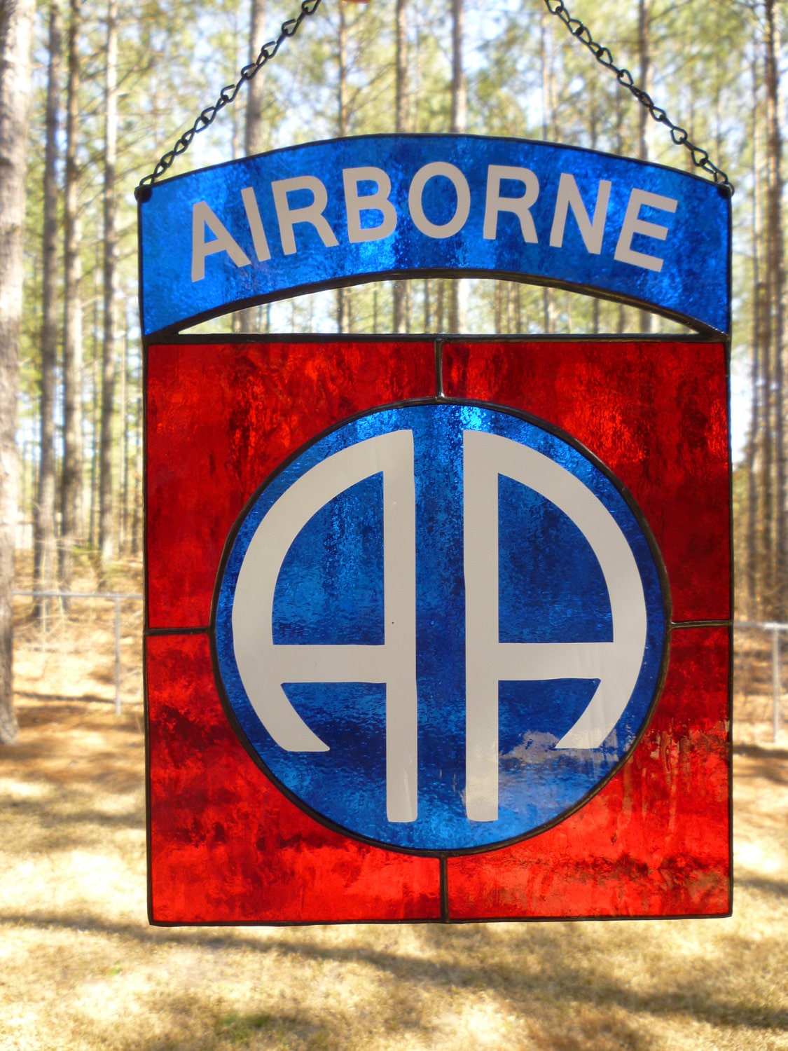 82nd AIRBORNE DIVISION Stained Glass Crest