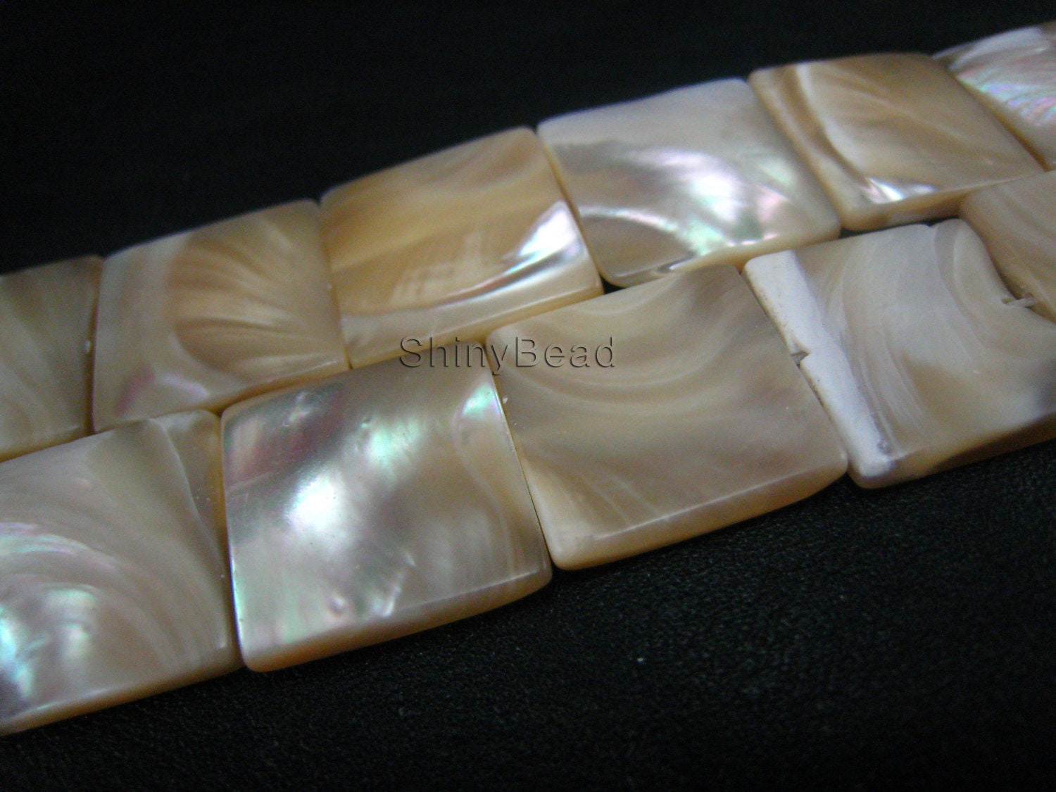 MOP flat square 15x15mm 15.5 inch strand | ShinyBead--gemstone beads ...