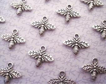 Popular items for silver bee charms on Etsy