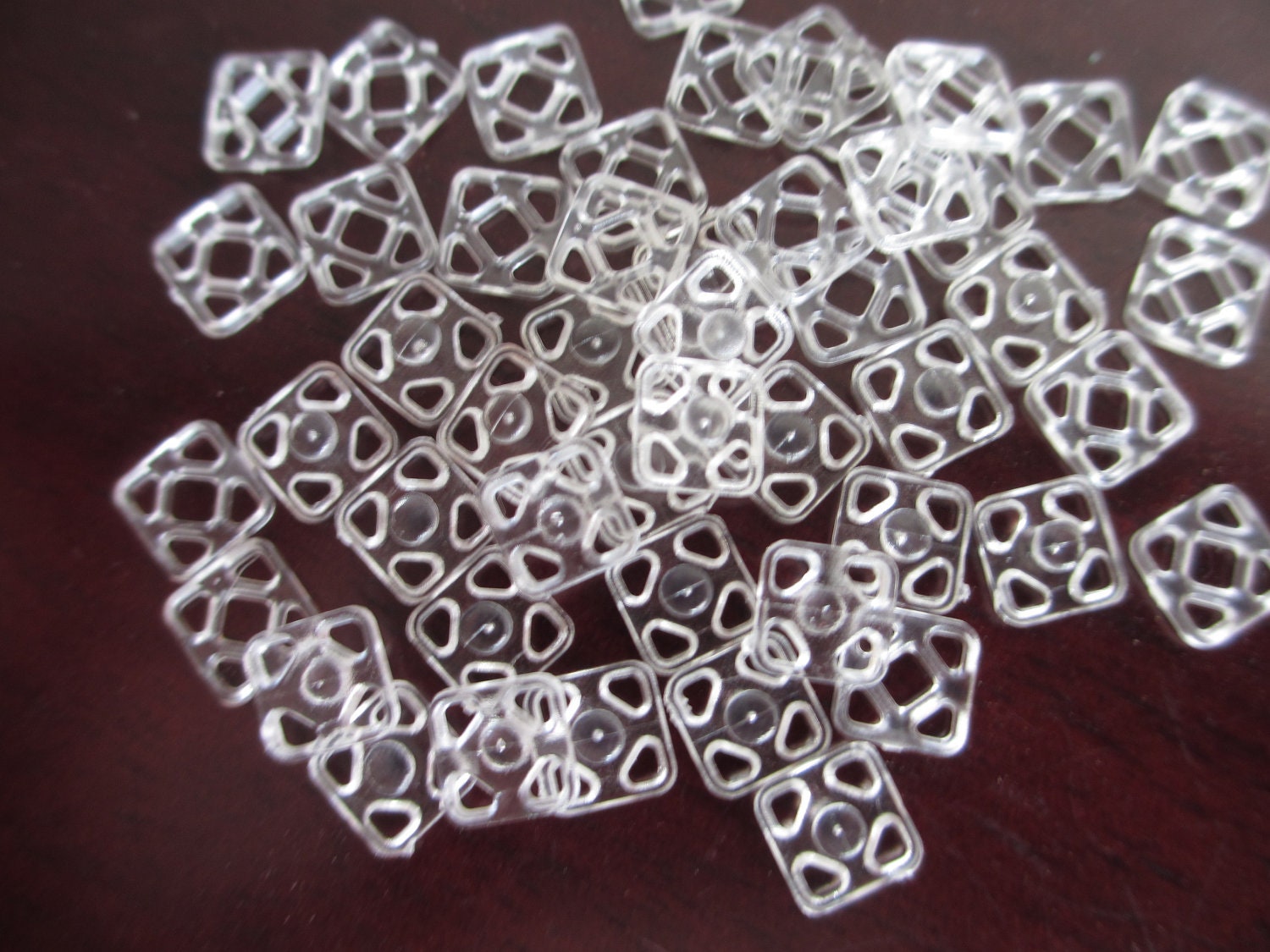 36 Sets 6mm Small Clear Plastic Square Snap Fasteners Press