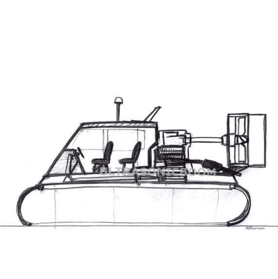 Items similar to Hovercraft - Cutaway - Print of my original sketch ...