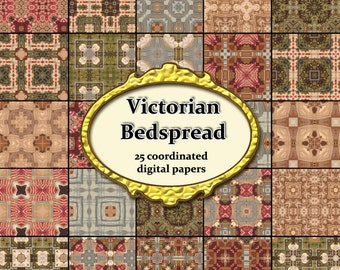 Marbled Papers Digital 16 Victorian Style Marble by TinTeddy