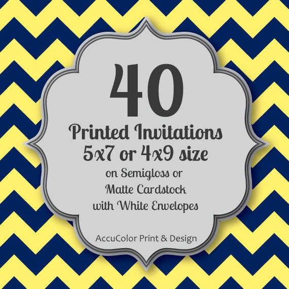 Invitation PRINTING 40 Custom 5x7 or 4x9 by AccuColorWeddings