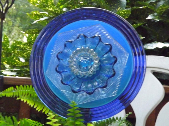 Glass Garden Flower Indigo Blues
