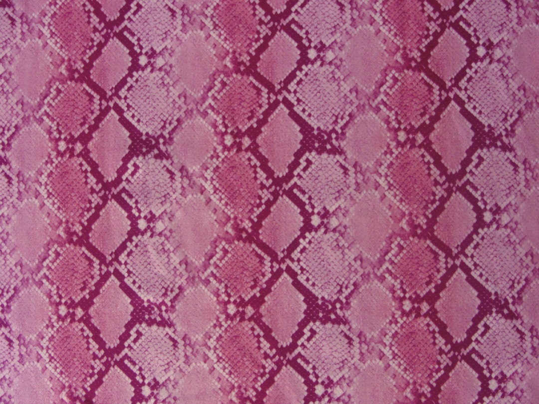 Pink snake print spandex stretch knit fabric by the yard